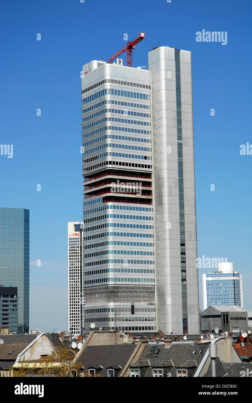 Renovation of the facade, Silver Tower, a skyscraper in the ...