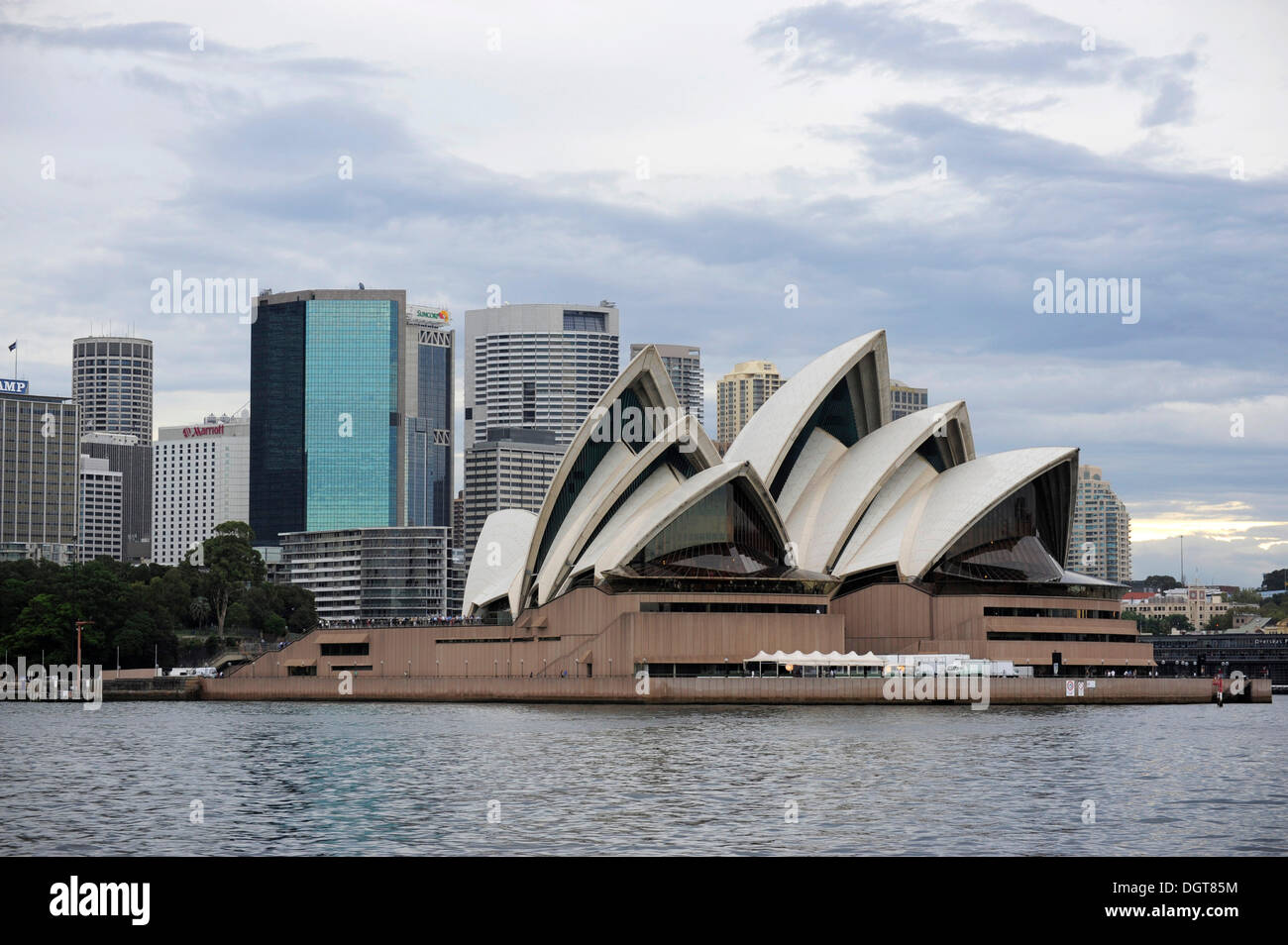 Sydney Opera House at Bennelong Point, Sydney Harbour, at back the city ...