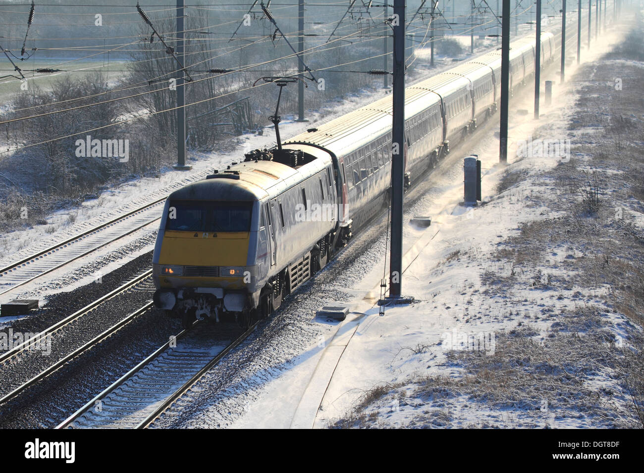 Winter Snow, East Coast Trains 91 class, High Speed Electric Train ...