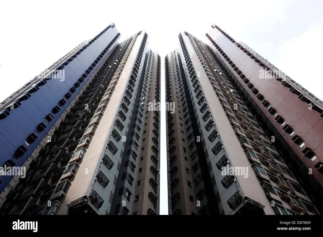 Two identical residential towers, high-rise buildings in the Sheung Wan ...