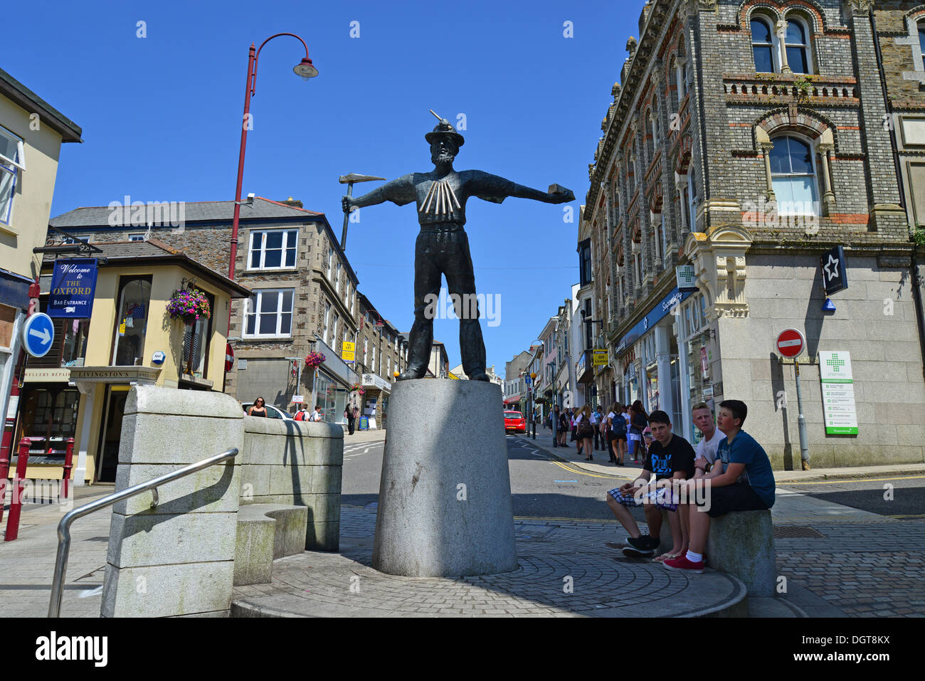 The Tin Miner statue, Fore Street, Redruth, Cornwall, England, United ...