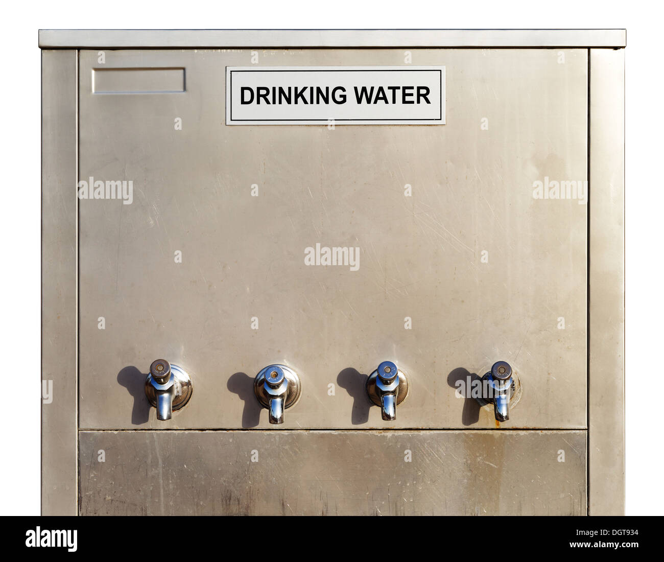 A stainless steel water-fountain with four dispenser taps is invaluable ...