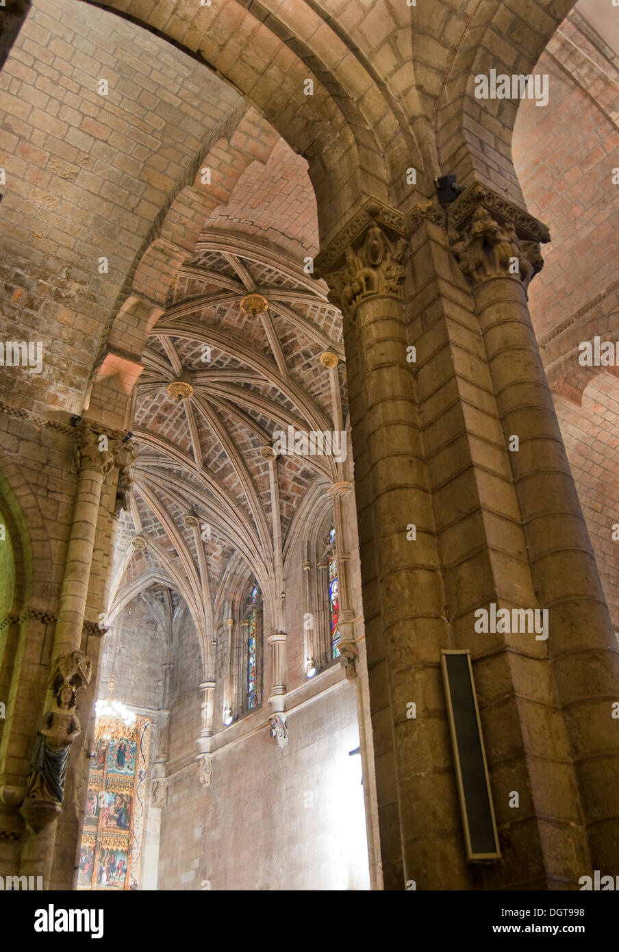 Principal dome, altar and altarpiece of Real Basilica de San Isidoro in ...