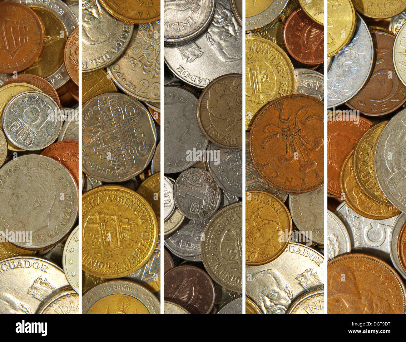 Money collage.Different coins taken closeup Stock Photo - Alamy