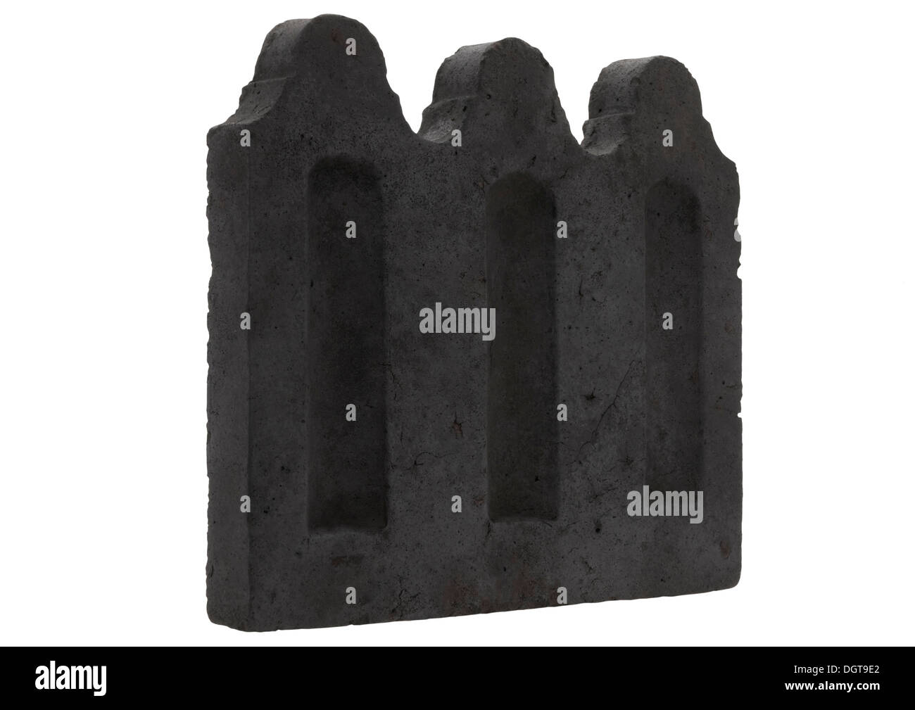 Old grey Georgian style path edging on white background Stock Photo - Alamy