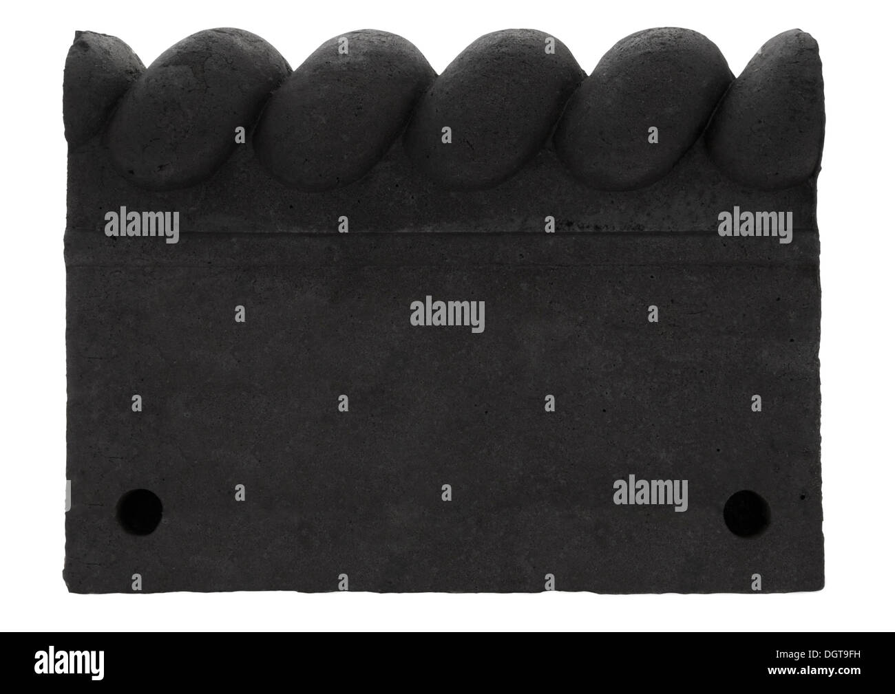 Old grey antique Victorian rope top path edging on white background ...