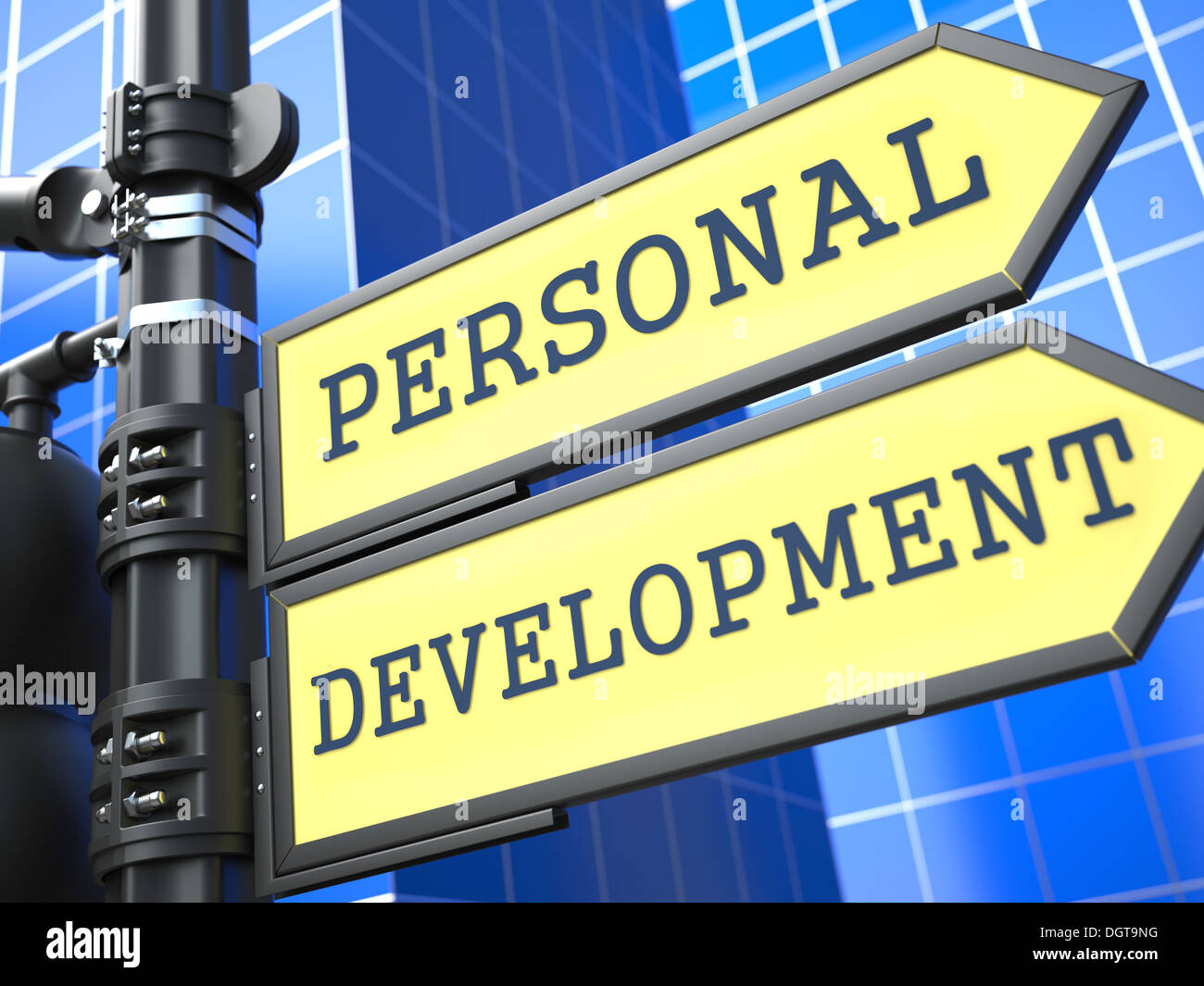 Education Concept. Personal Development Roadsign Stock Photo - Alamy