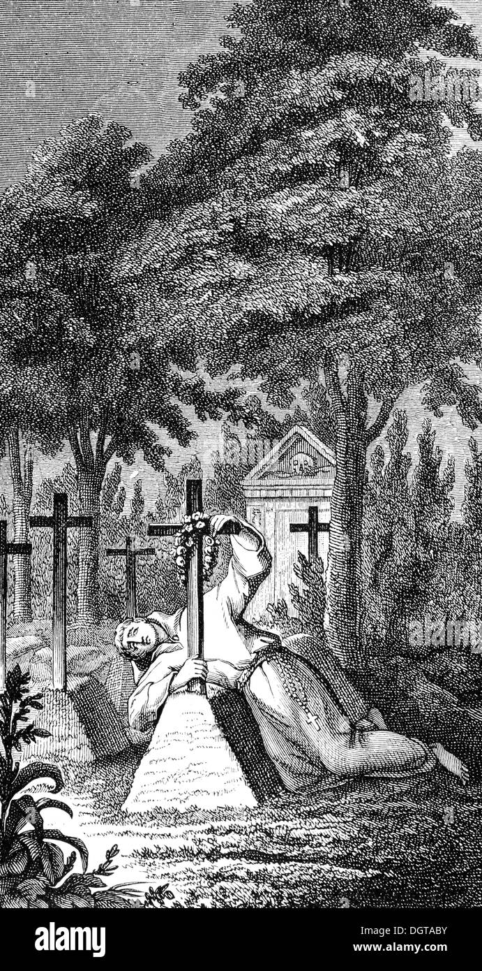 Engravings for the second edition of the "Siegwart", historic depiction ...