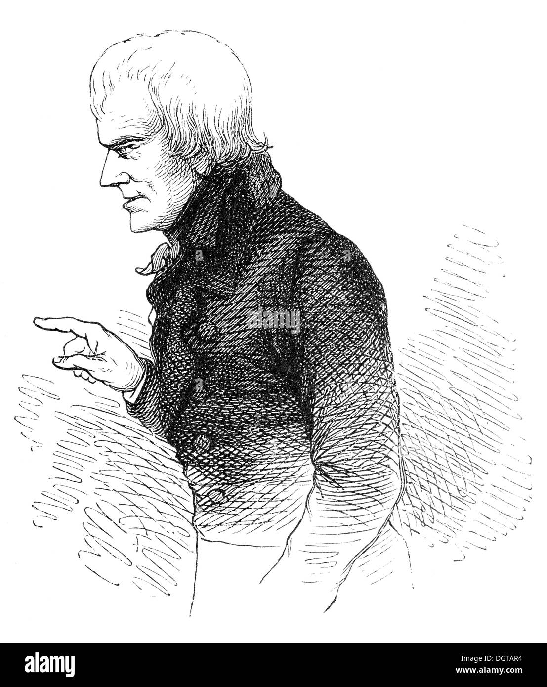 Hoelderlin at 55 years of age, historic illustration from Deutsche ...
