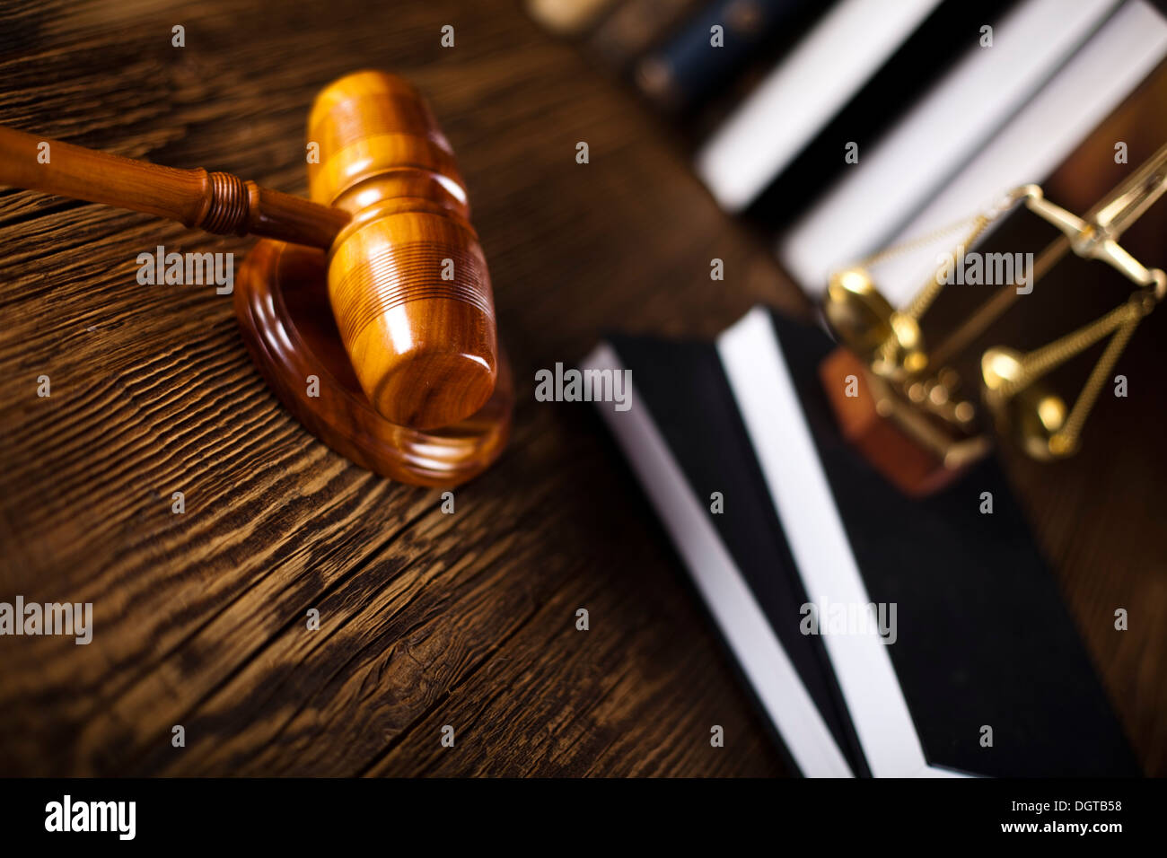 Scales of justice, gavel and law book Stock Photo - Alamy