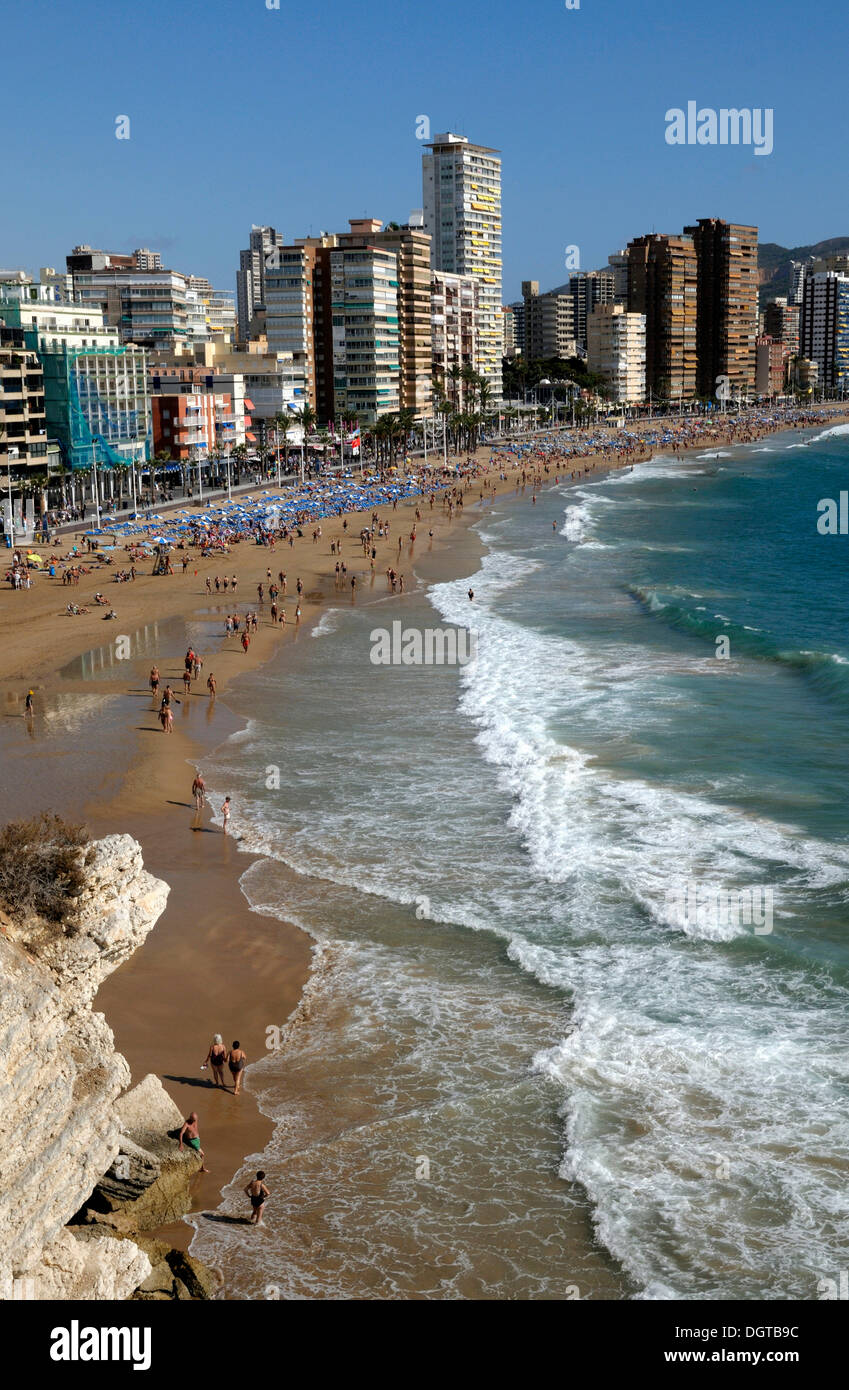 Playa de Levante beach, Benidorm, Costa Blanca, Spain, Europe Stock ...
