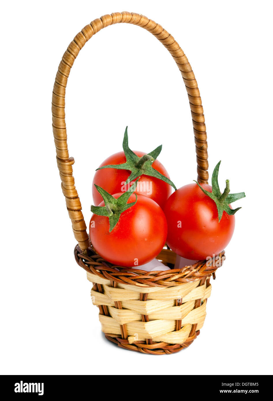 Basket full red tomatoes Cut Out Stock Images & Pictures - Alamy