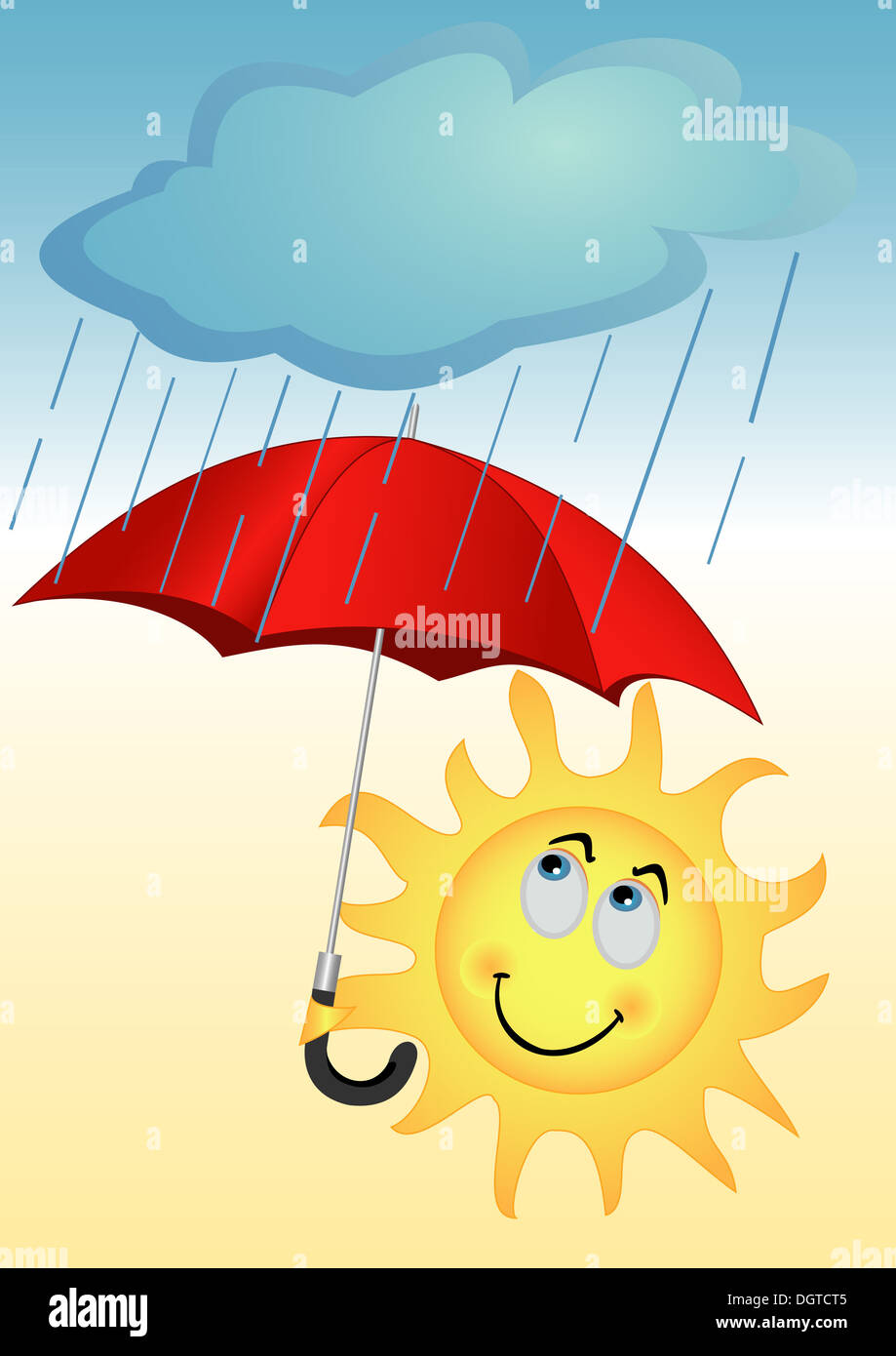 The sun under an umbrella Stock Photo - Alamy