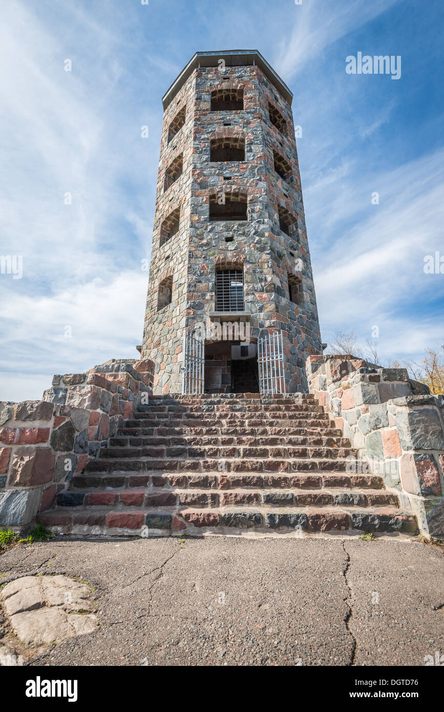 Front entrance of a stone tower during autumn time Stock Photo - Alamy