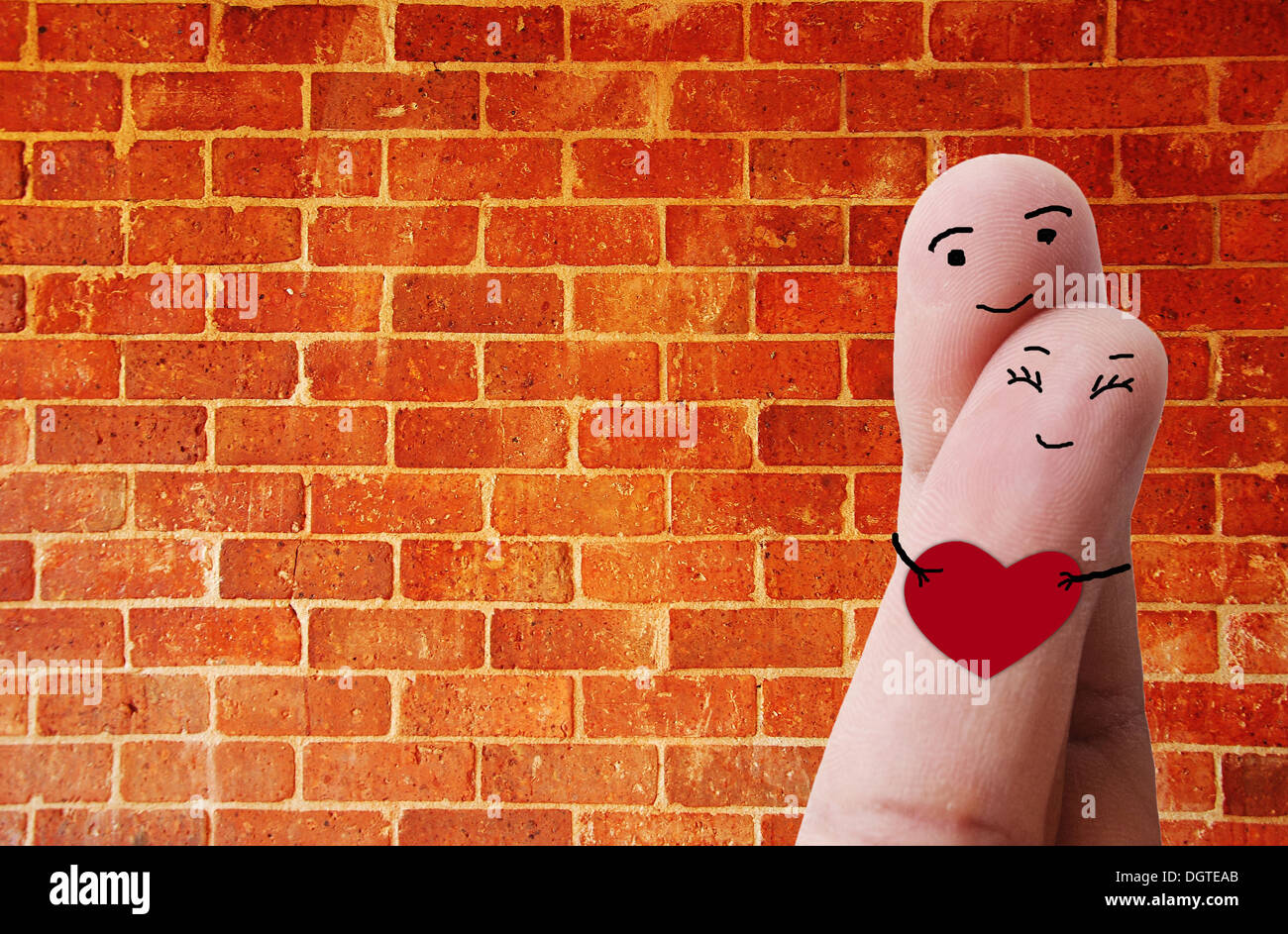 Happy couple peace and love theme Stock Photo - Alamy