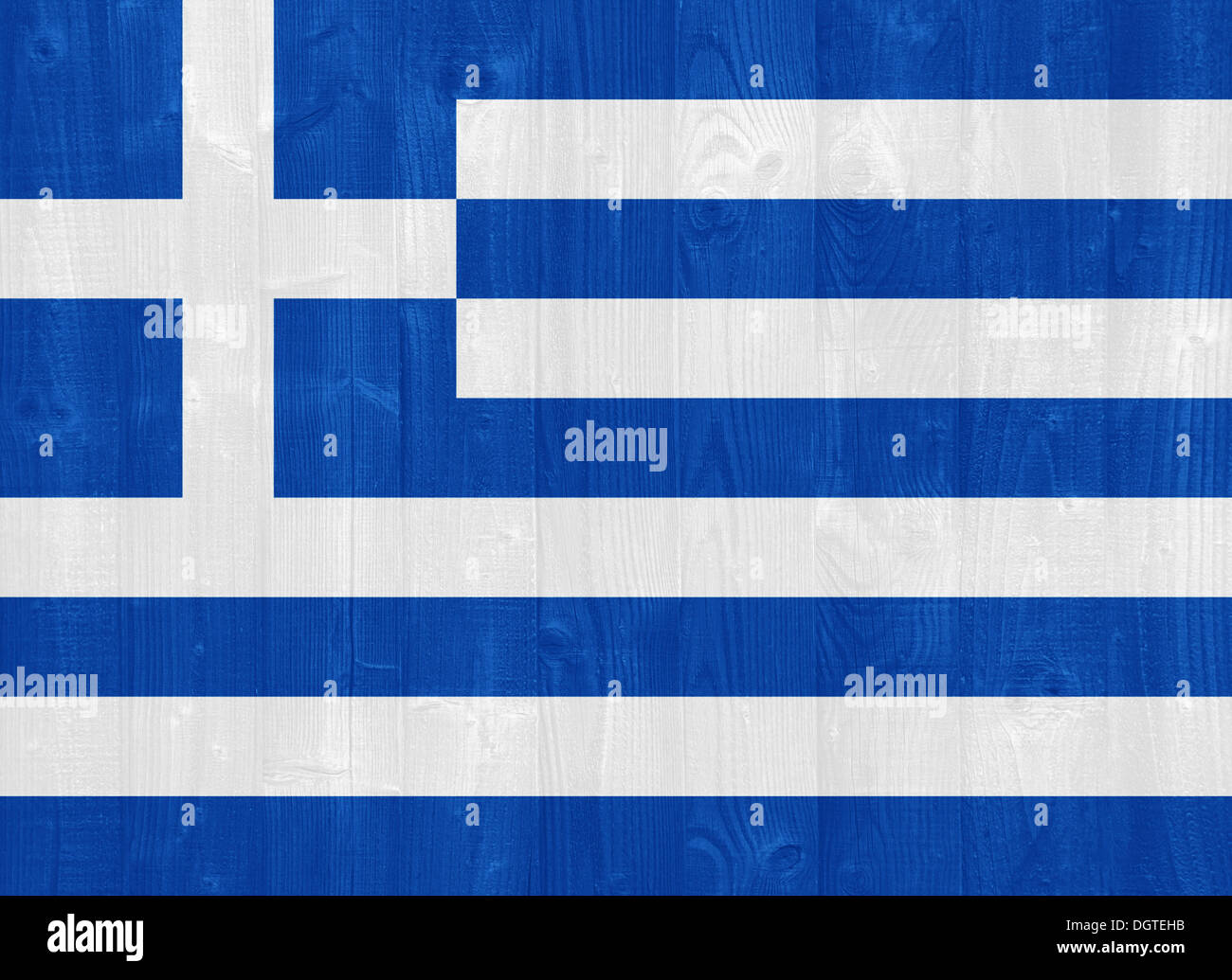 gorgeous Greece flag painted on a wood plank texture Stock Photo - Alamy