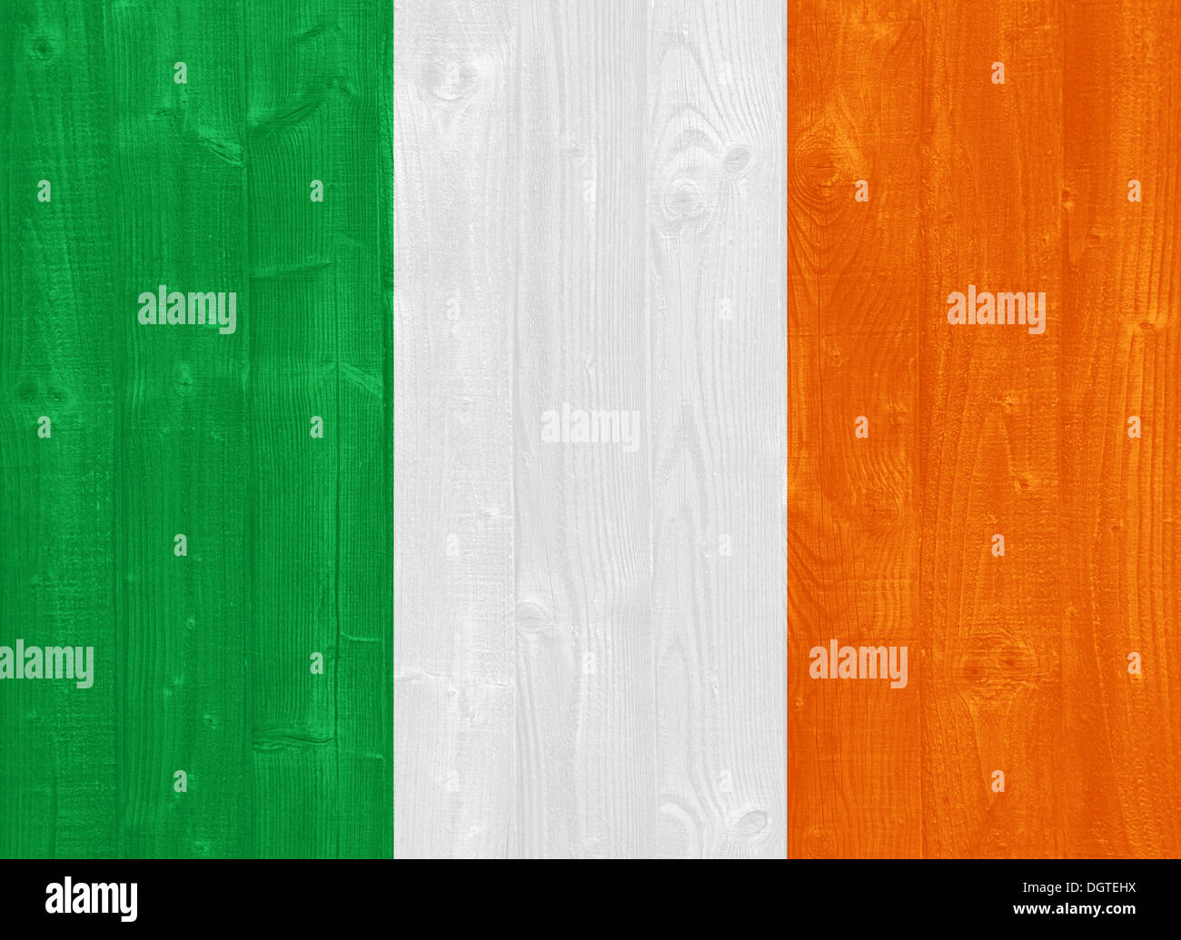 gorgeous Ireland flag painted on a wood plank texture Stock Photo - Alamy