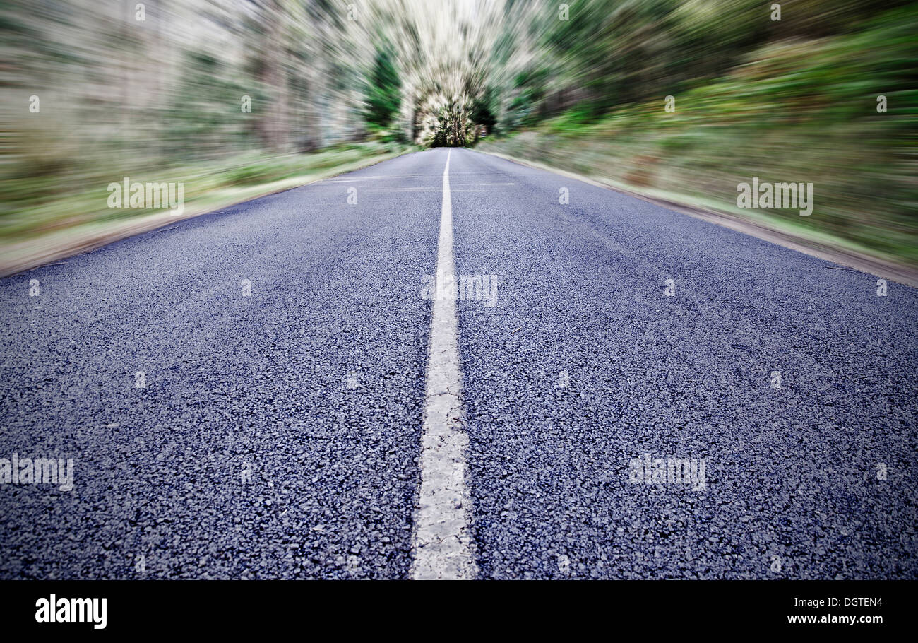 Car driving down rural highway hi-res stock photography and images - Alamy