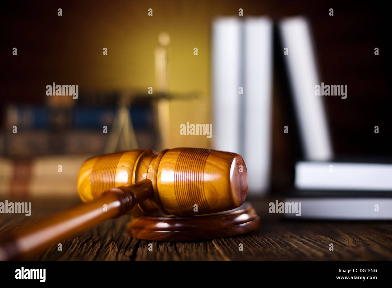 Scales of justice, gavel and law book Stock Photo - Alamy