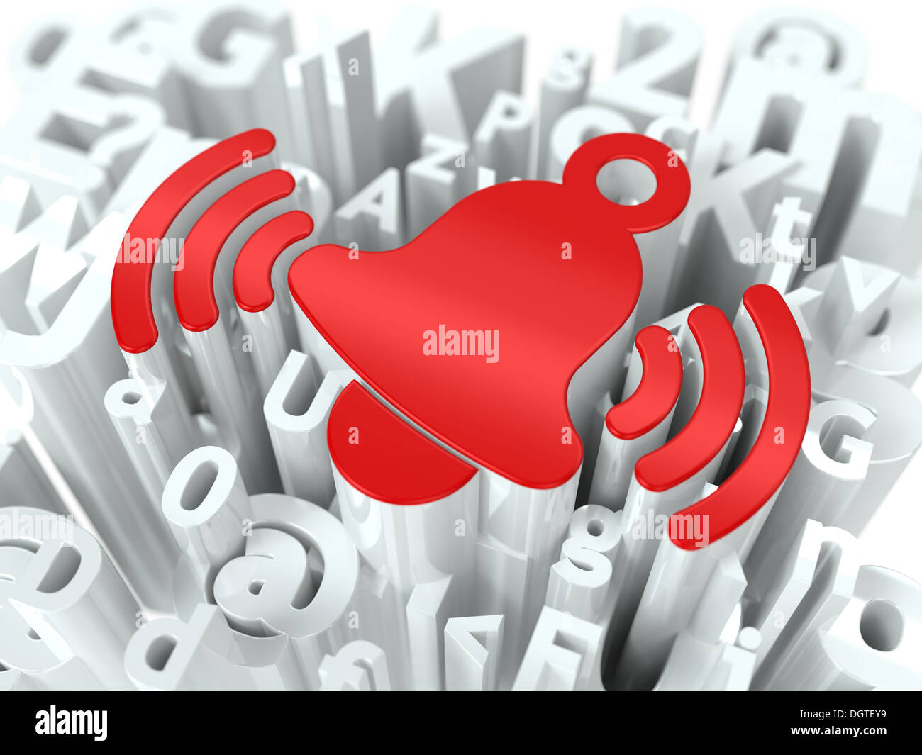 Ringing Bell on Alphabet Background Stock Photo - Alamy