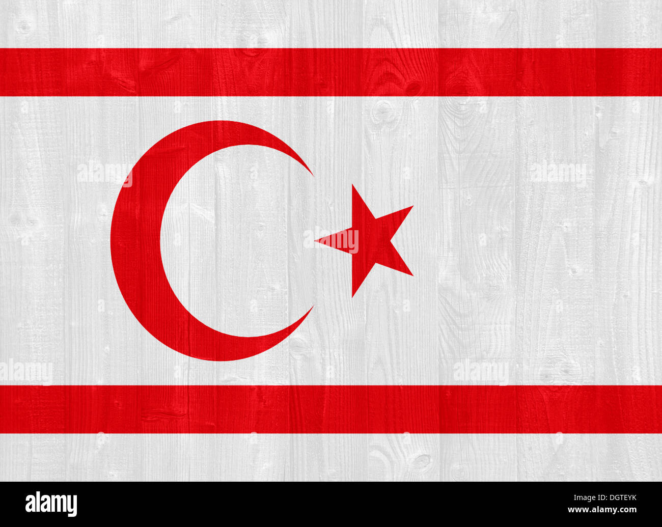 gorgeous Turkish Republic of Northern Cyprus flag painted on a wood ...