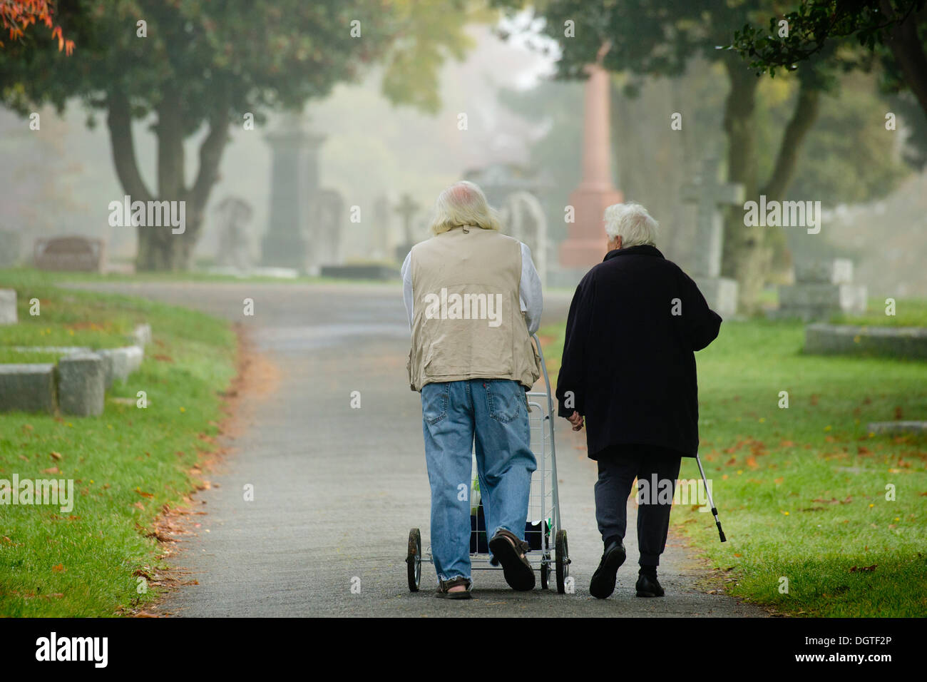 Walking in graveyard elderly lady hi-res stock photography and images ...