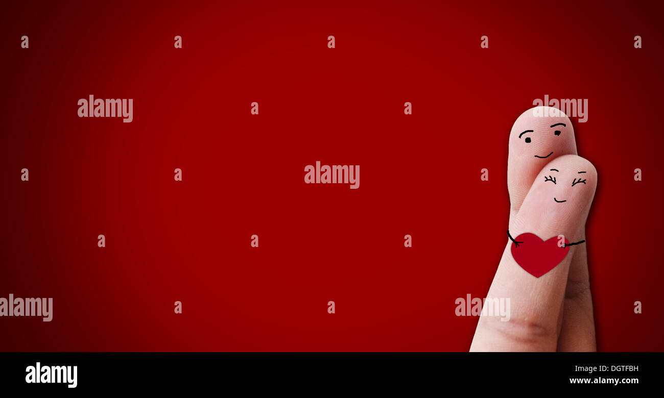 Happy couple peace and love theme Stock Photo - Alamy