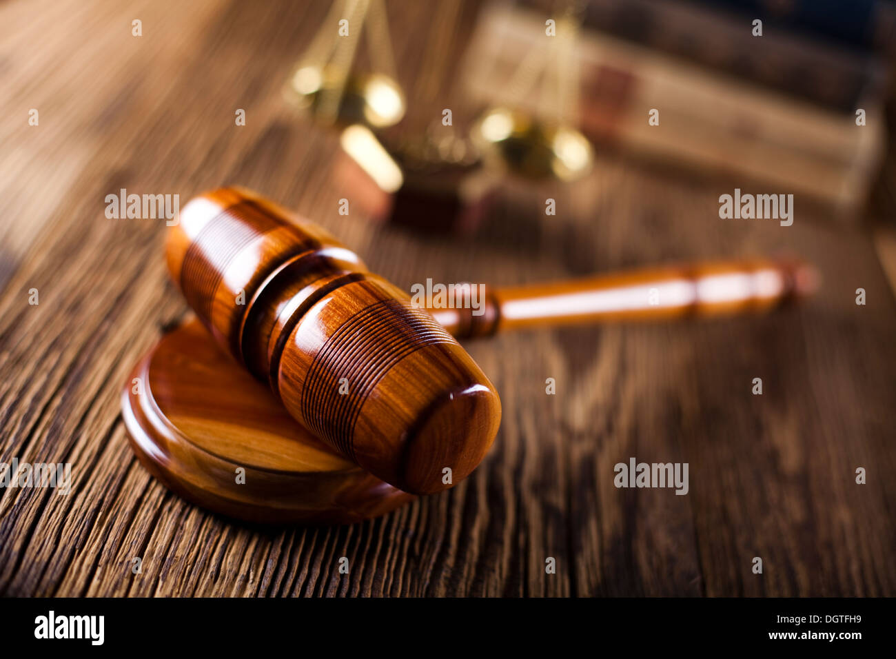Scales of justice, gavel and law book Stock Photo - Alamy