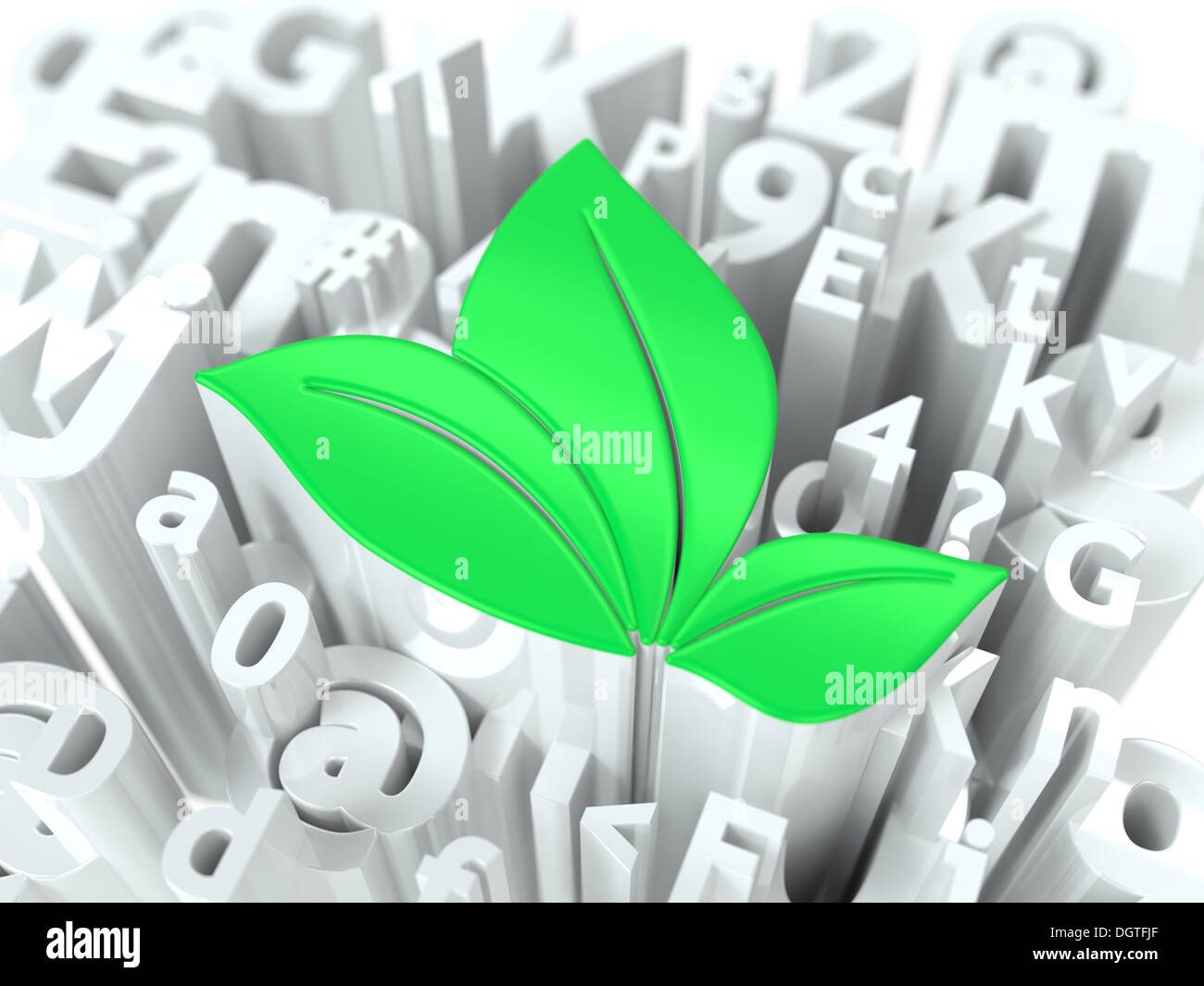 Green Leaves Sign on Alphabet Background Stock Photo - Alamy