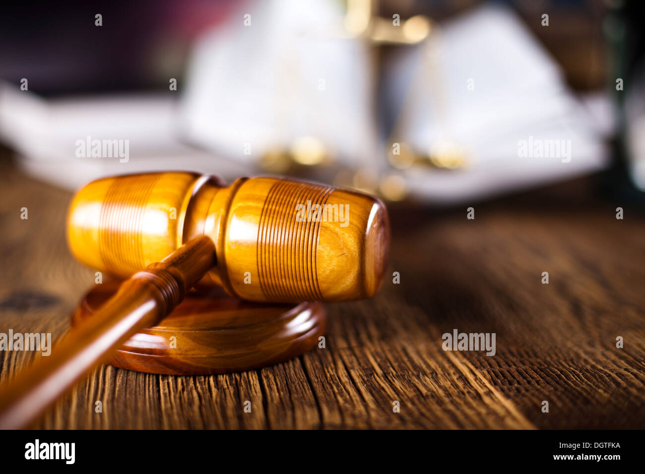 Scales of justice, gavel and law book Stock Photo - Alamy