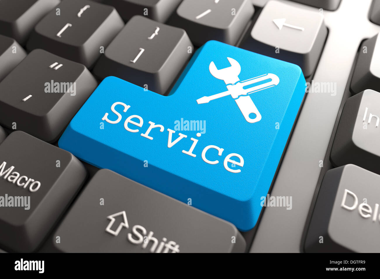 Keyboard with "Service" Button Stock Photo - Alamy