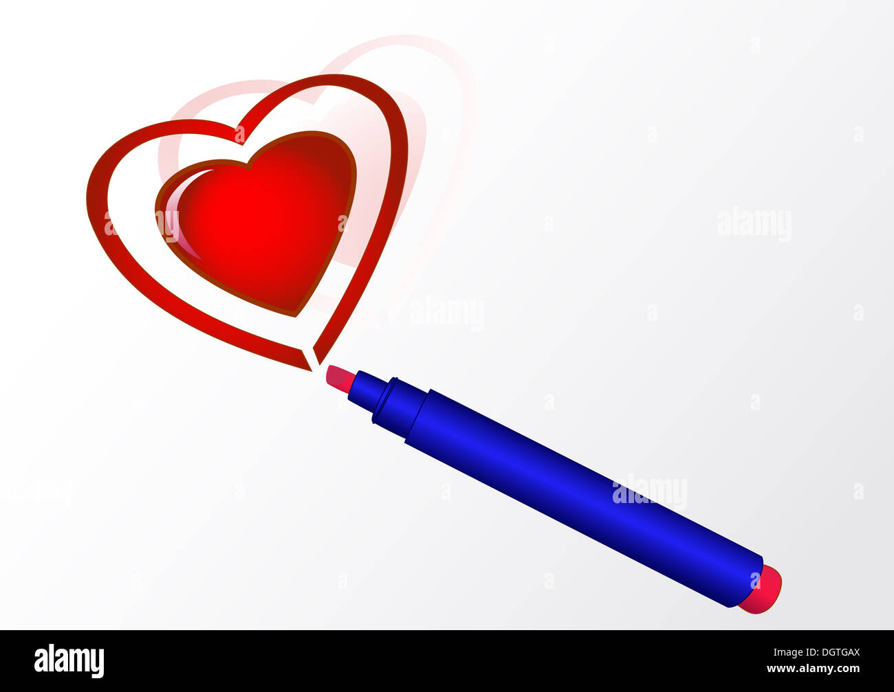 Marker and heart Stock Photo - Alamy