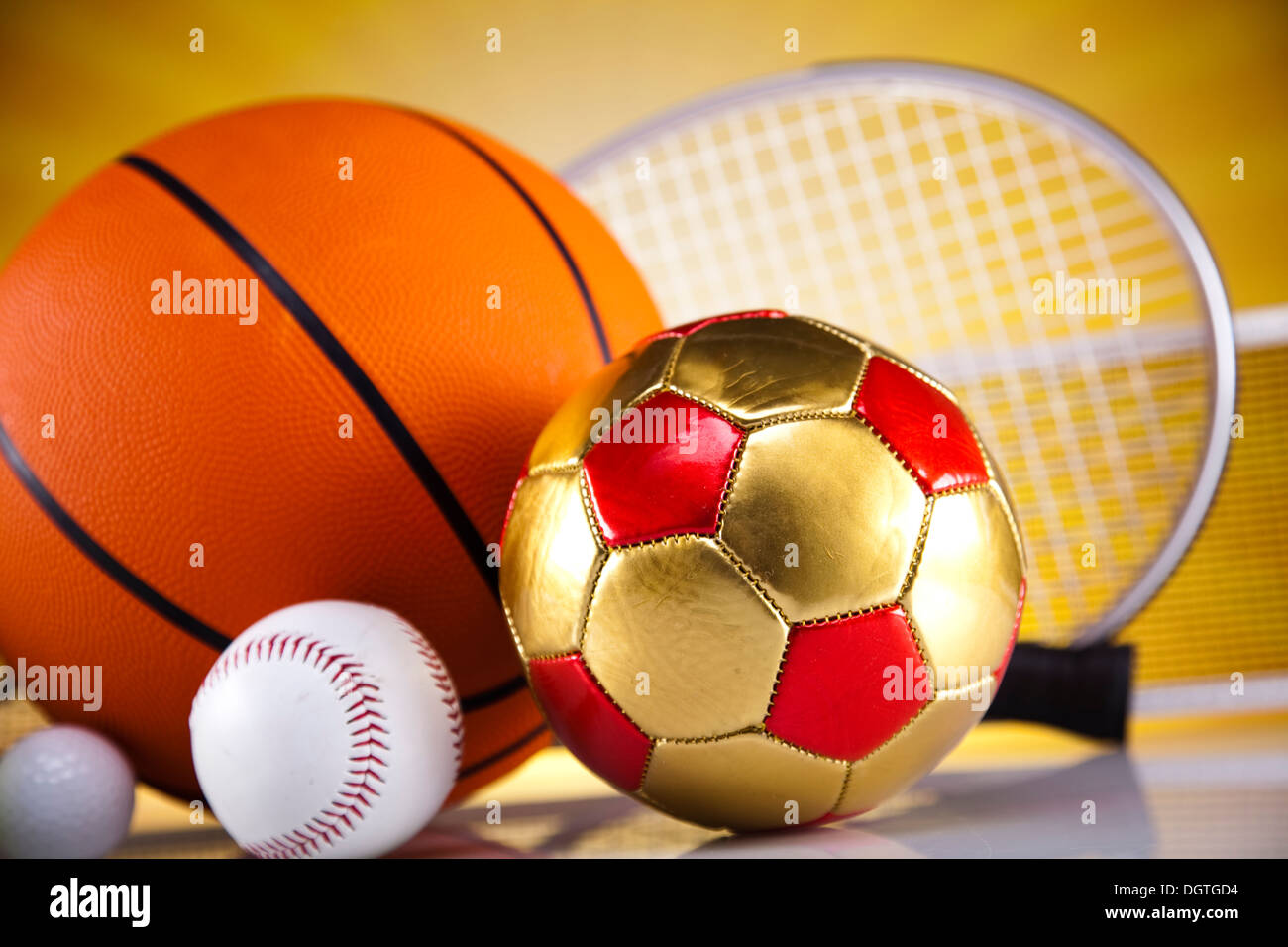 Sport equipment and balls Stock Photo - Alamy