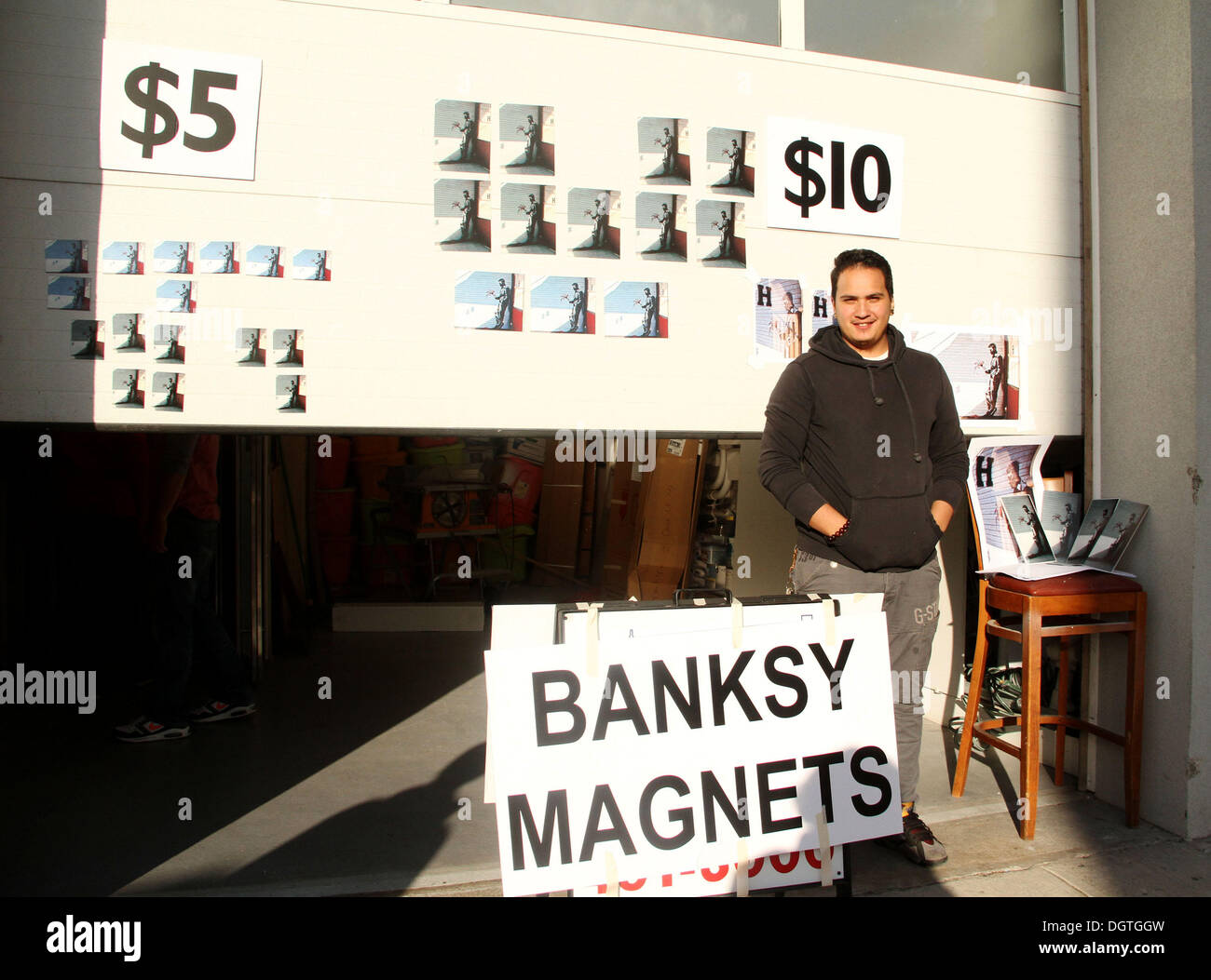 New York, New York, USA. 24th Oct, 2013. A view of 'Banksy Magnets' by ...