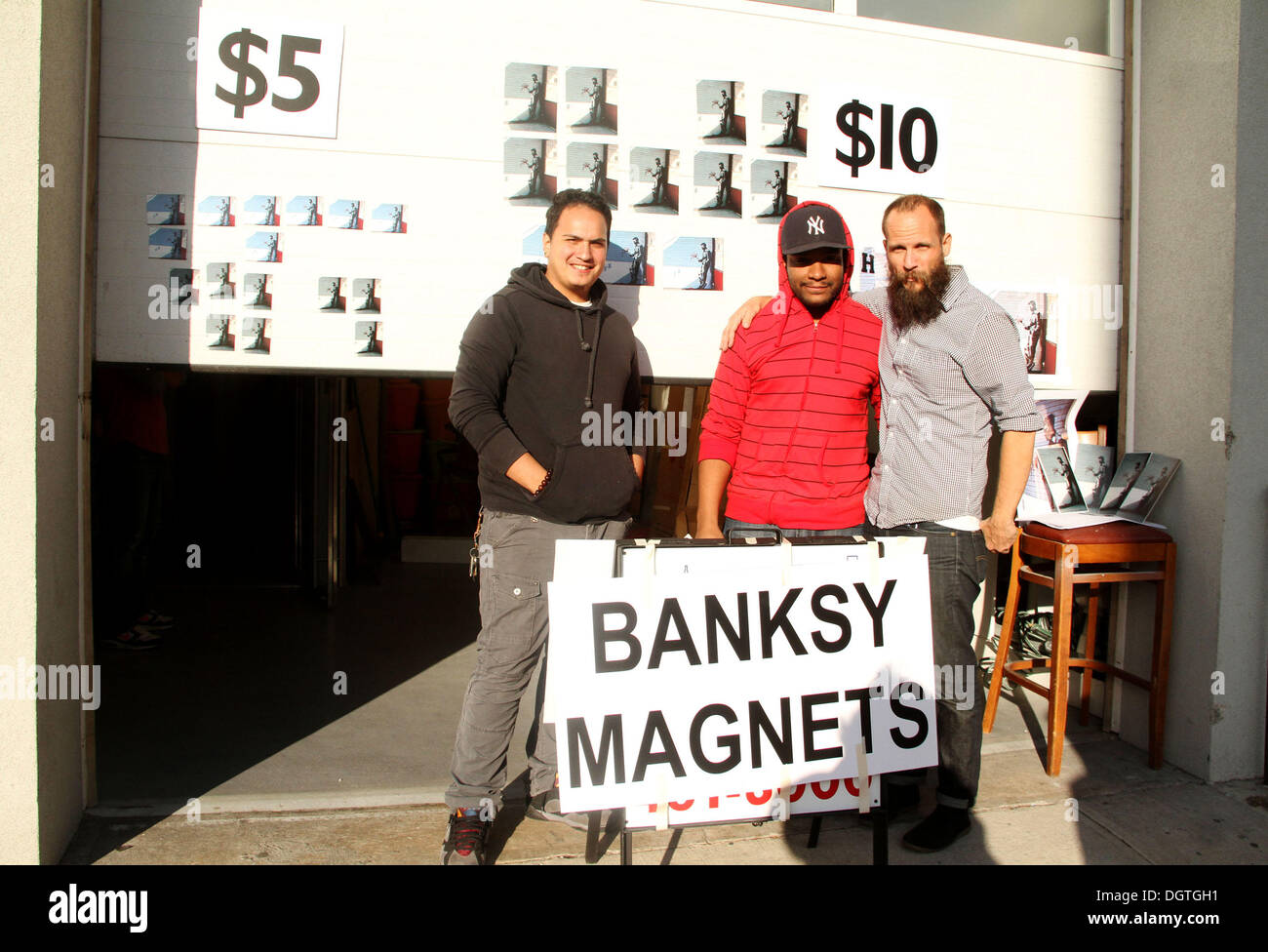 New York, New York, USA. 24th Oct, 2013. A view of 'Banksy Magnets' by ...