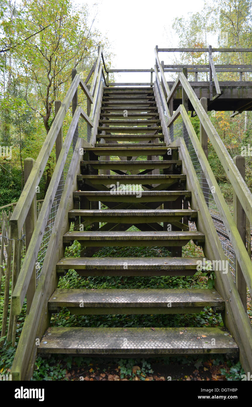 Rustic wooden pedestrian bridge hi-res stock photography and images - Alamy