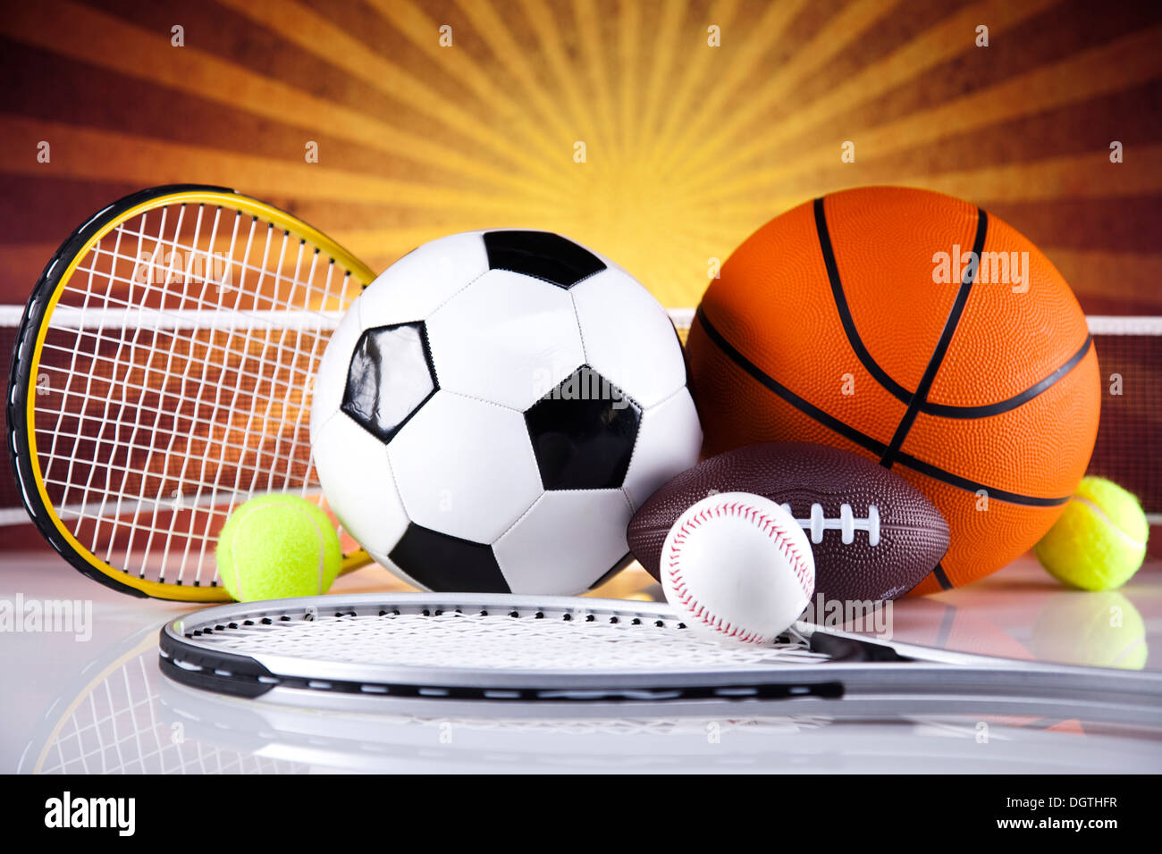 Sport equipment and balls Stock Photo - Alamy