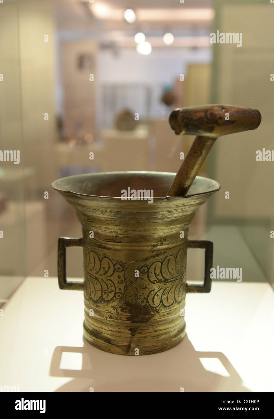 Berlin, Germany. 24th Oct, 2013. A mortar made of bronze (18th century ...