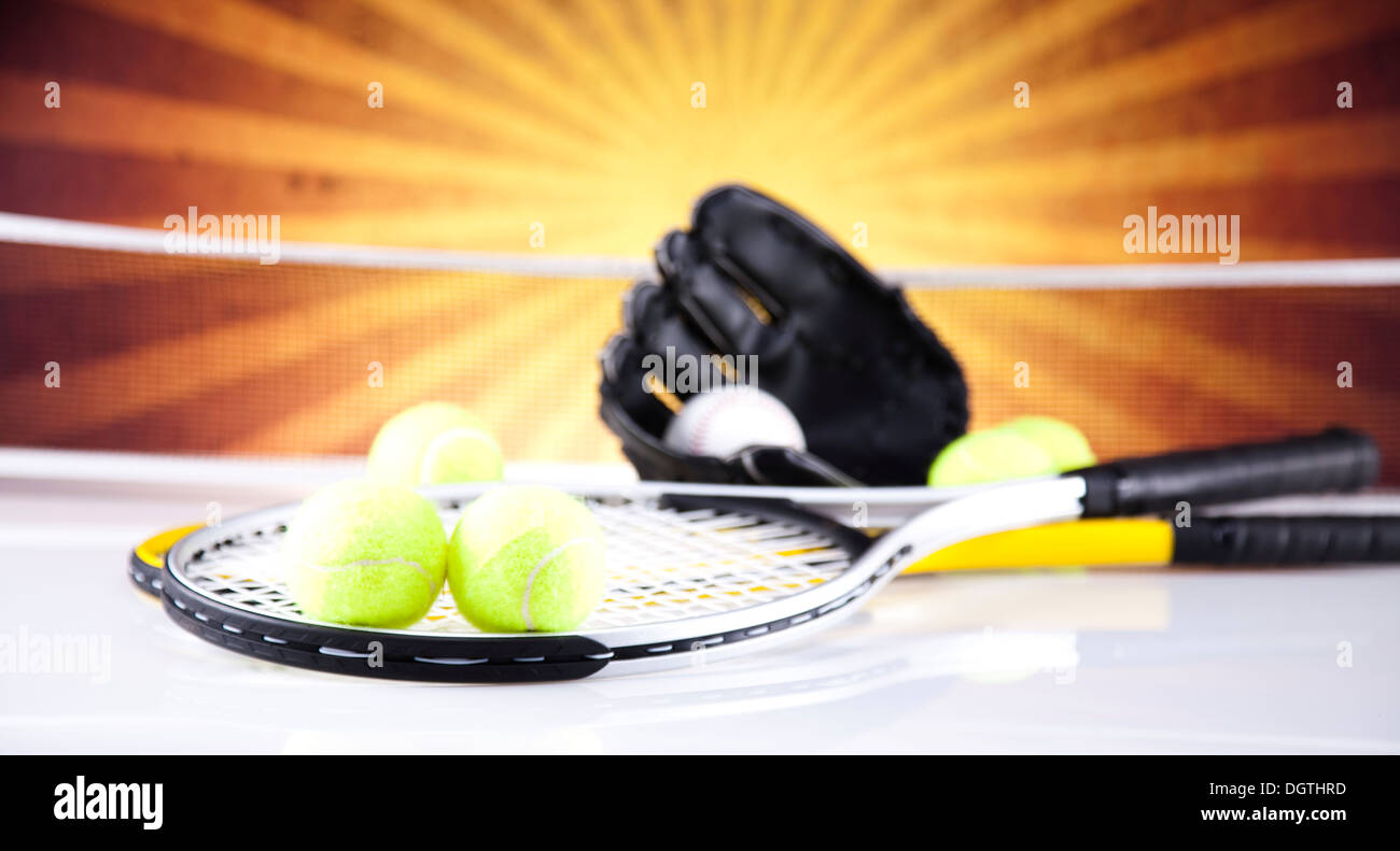 Assorted sports equipment Stock Photo - Alamy
