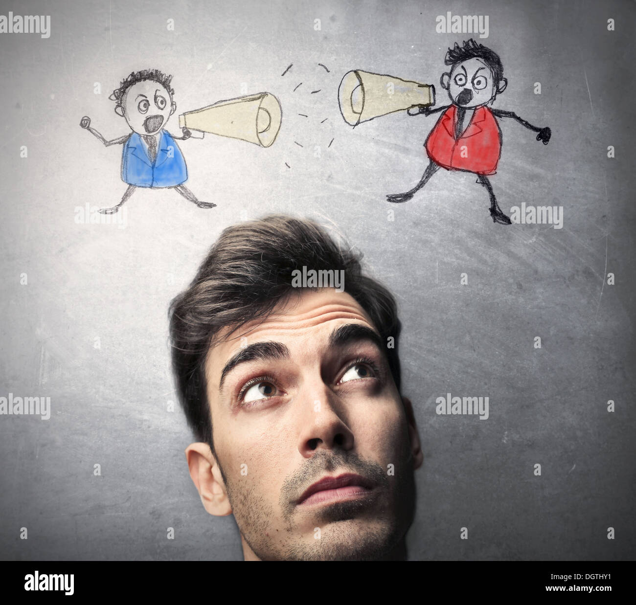 Megaphone man draw hi-res stock photography and images - Alamy