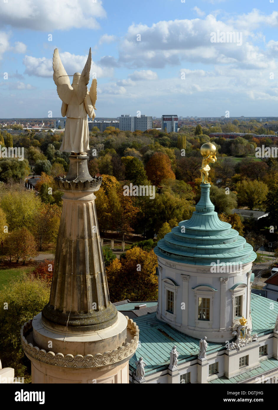 Potsdam, Germany. 24th Oct, 2013. The Atlas with the globe shines ...