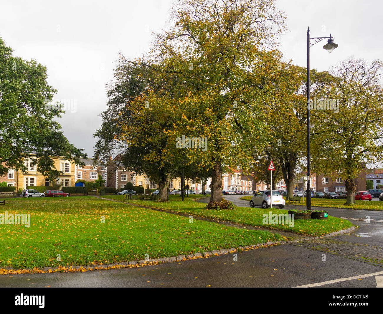 The town green at the west end of Stokesley North Yorkshire in early ...