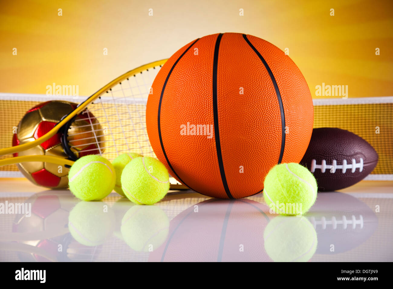 Sport Equipment, Soccer,Tennis,Basketball Stock Photo - Alamy