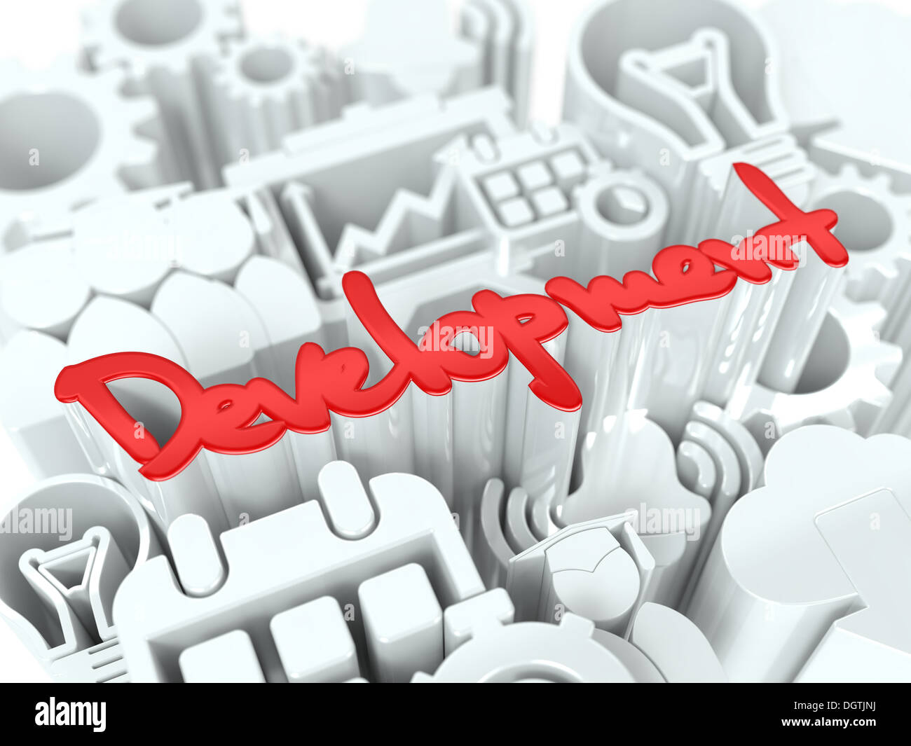 Development Concept on White Background Stock Photo - Alamy