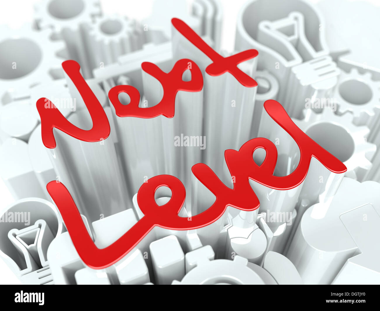 Next Level Concept on White Background Stock Photo - Alamy