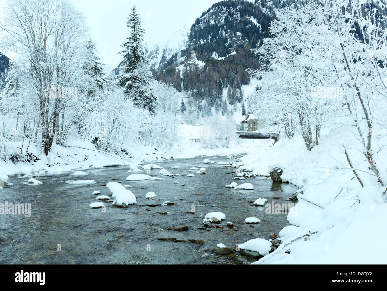 Winter mountain limpid river landscape (Austria Stock Photo - Alamy