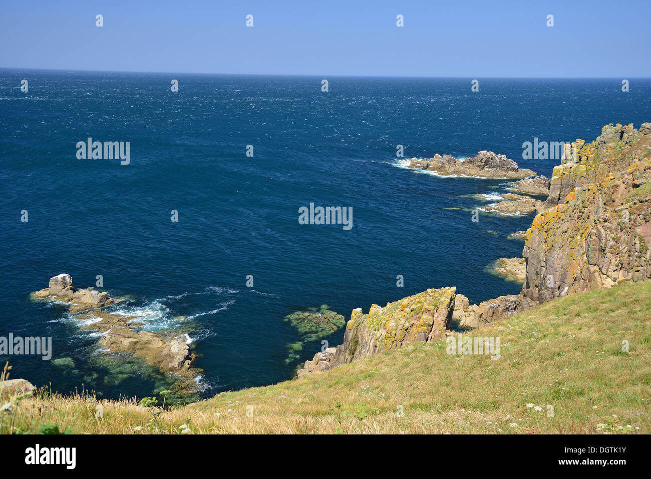 Rocky coastline at Land's End, Penwith Peninsula, Cornwall, England ...