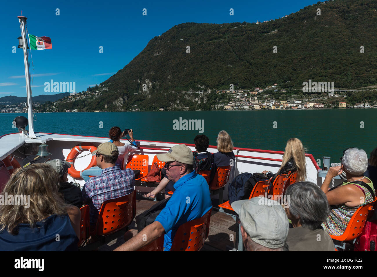 Lake Lugano passenger ferry boat. Ticino. Switzerland Stock Photo - Alamy