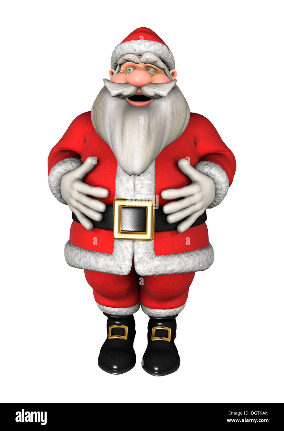 3D digital render of a laughing Santa isolated on white background ...