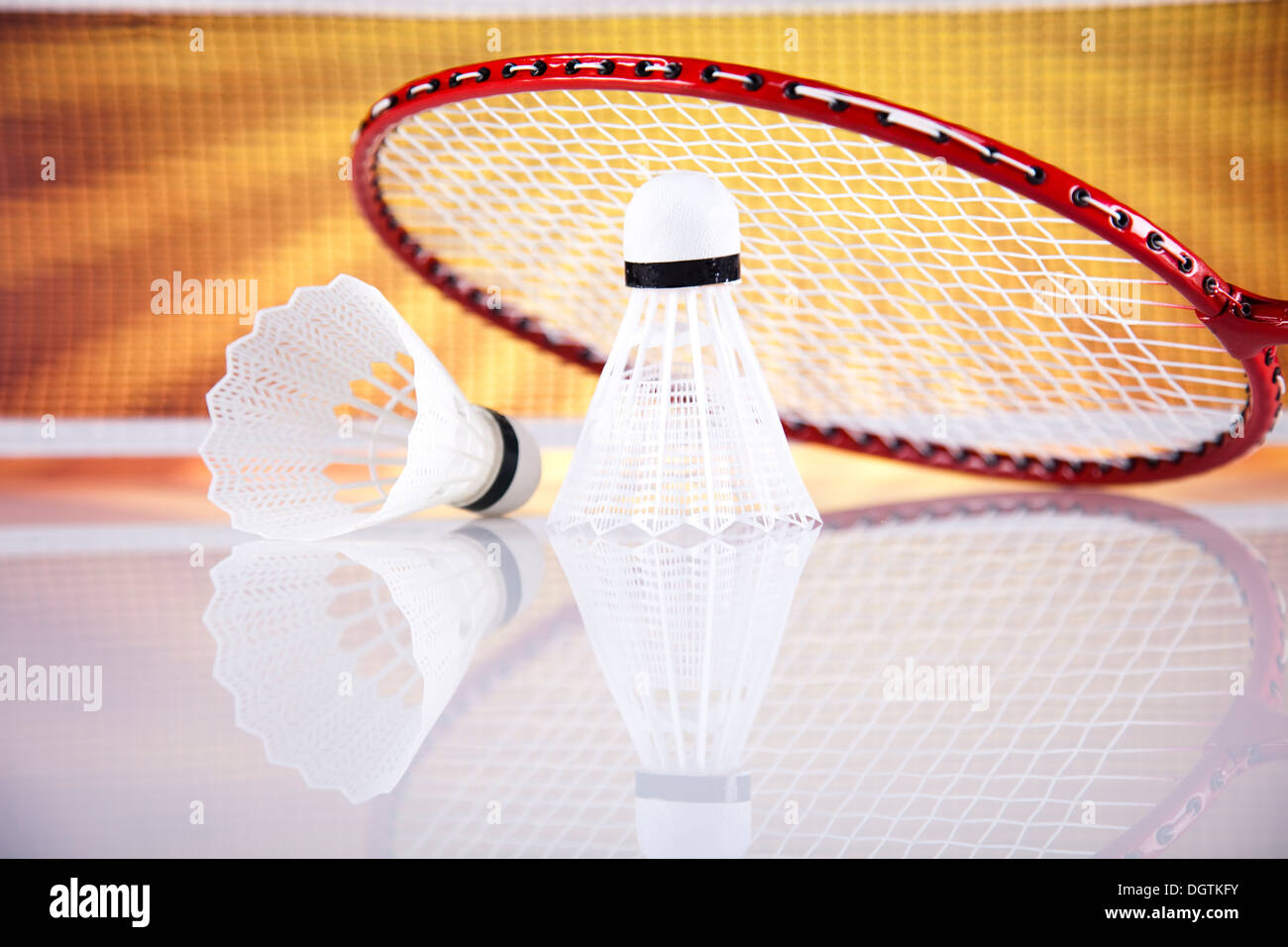 Badminton rackets and shuttlecock Stock Photo - Alamy